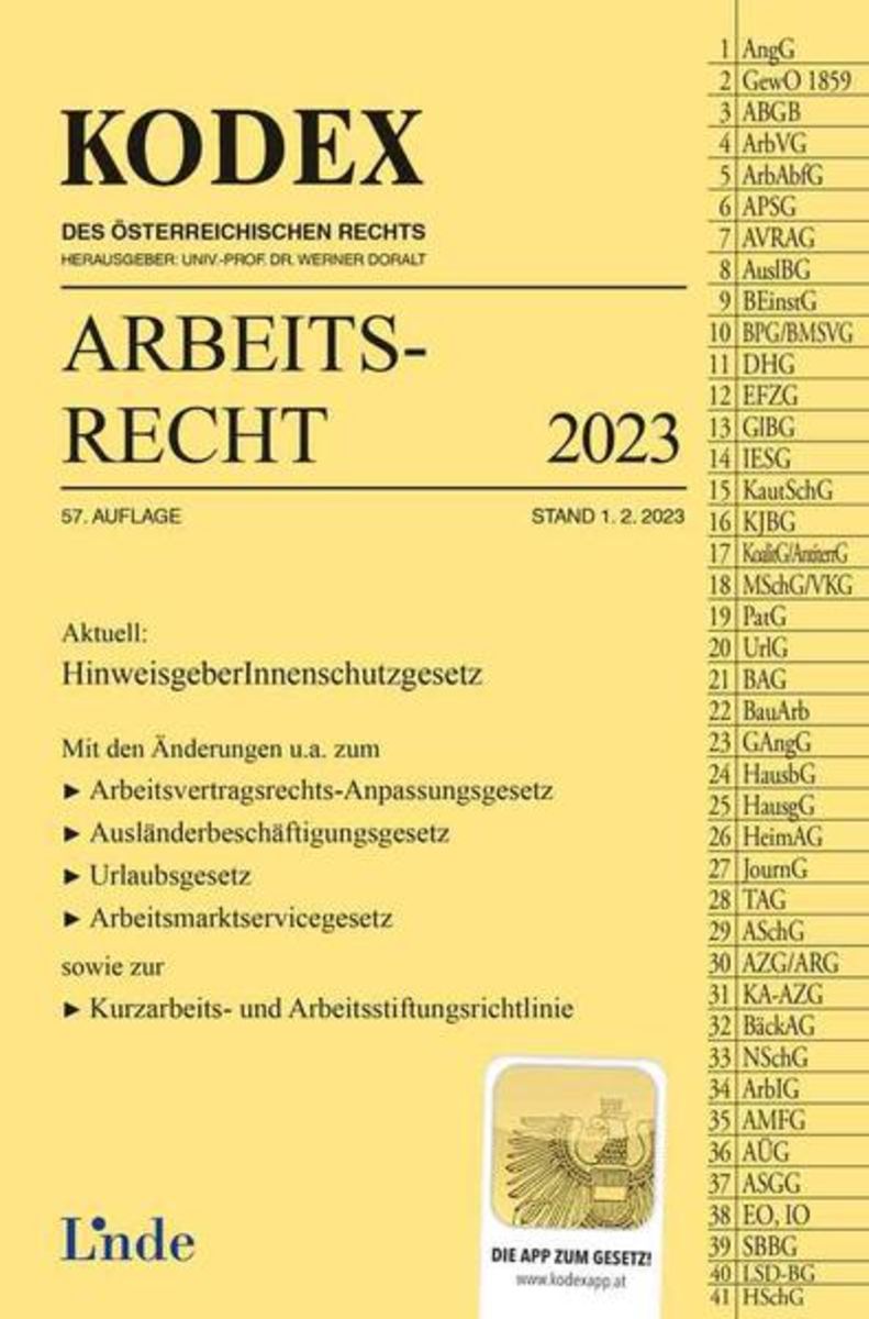 'KODEX Arbeitsrecht 2023' von 'Edda Stech' - Buch - '978-3-7073-4756-2'