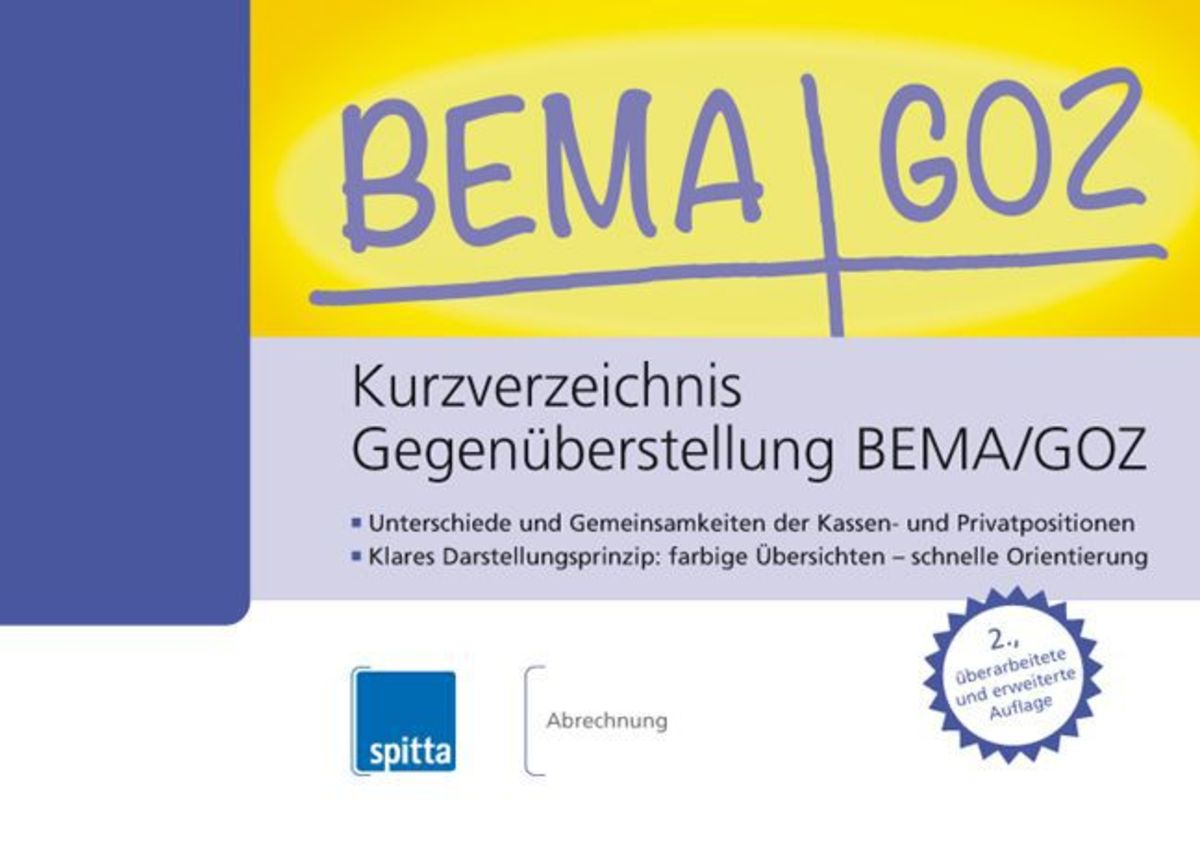 'Kurzverzeichnis Gegenüberstellung BEMA/GOZ' von 'Jana Brandt' - Buch ...