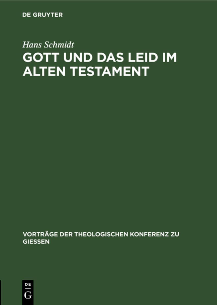 "Gott und das Leid im Alten Testament" online kaufen