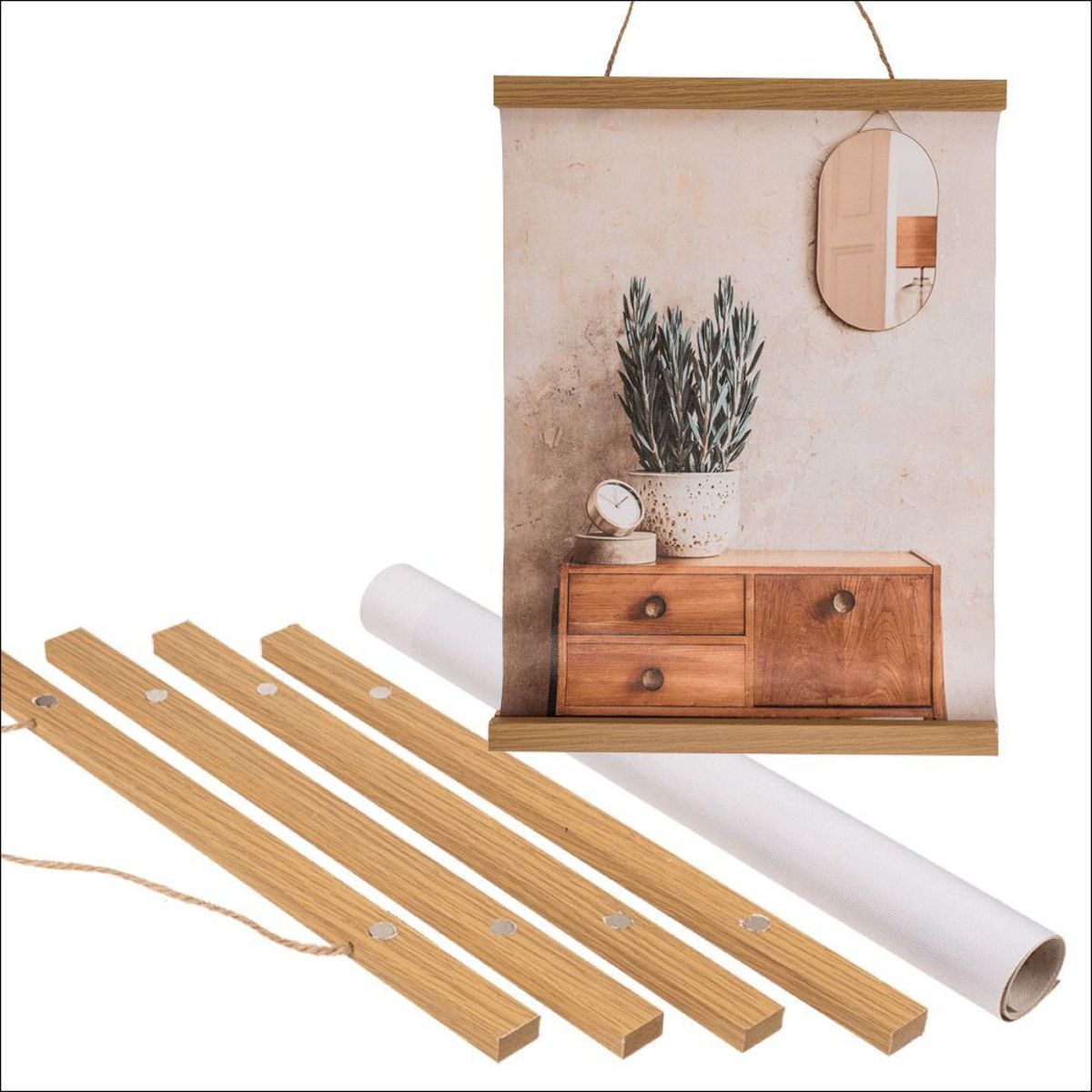 Holz-Posterleiste magnetisch, inkl. Bild, DIN A 3 geeignet, mit Band ...
