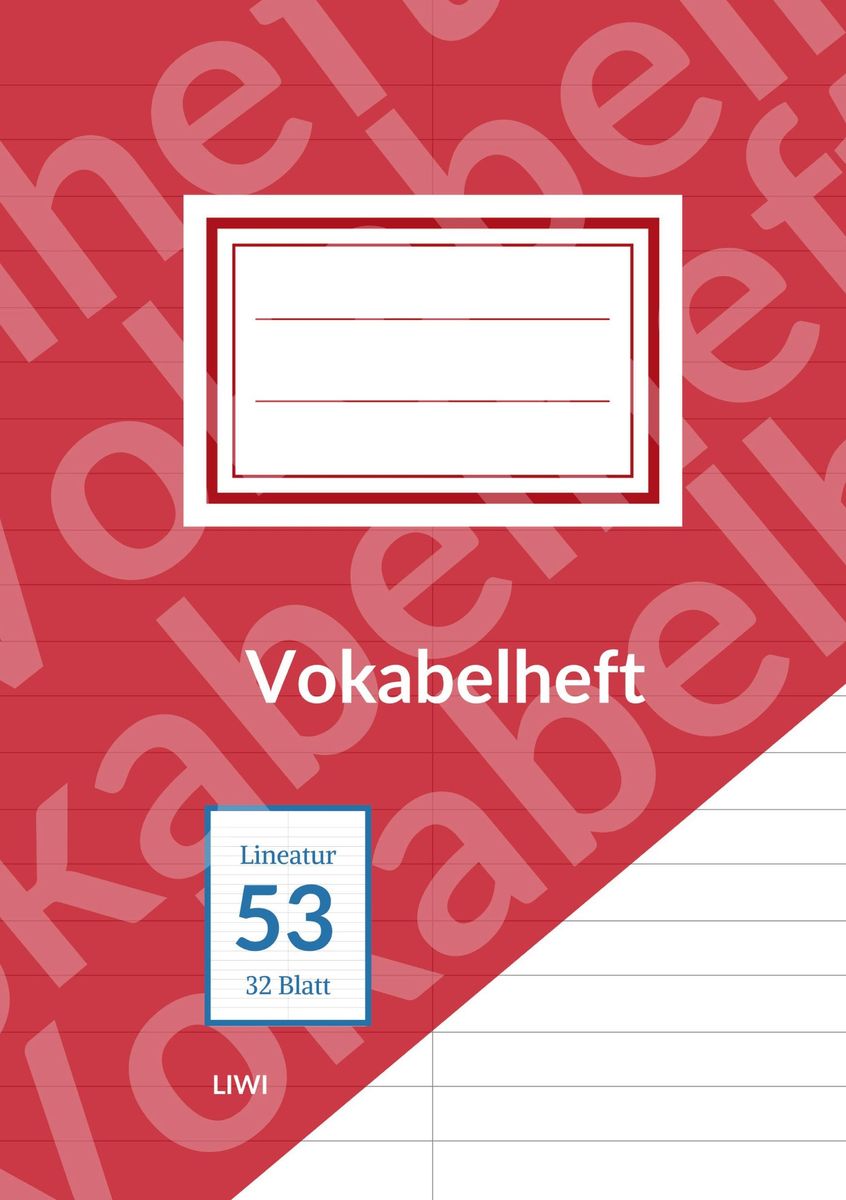 Vokabelheft A5 liniert - Lineatur 53 - 2 Spalten - 32 Blatt ...