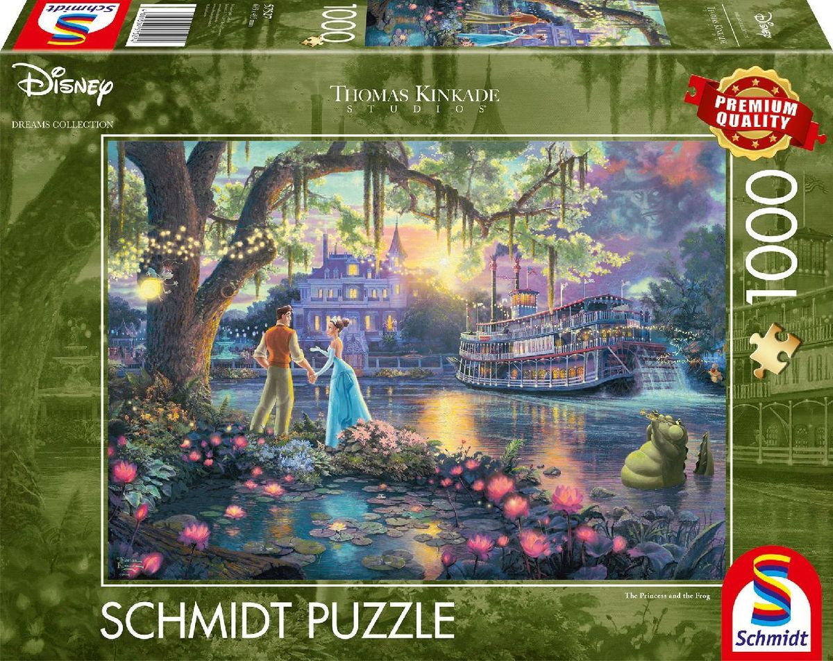 'Schmidt 57527 - Thomas Kinkade, Disney, Die Prinzessin und der Frosch (Froschkönig), Puzzle ...