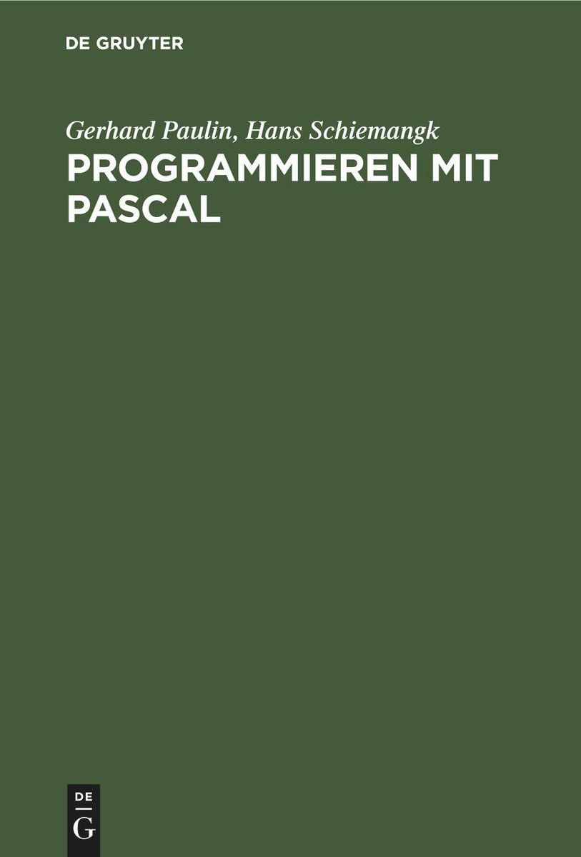 "Programmieren mit PASCAL" online kaufen
