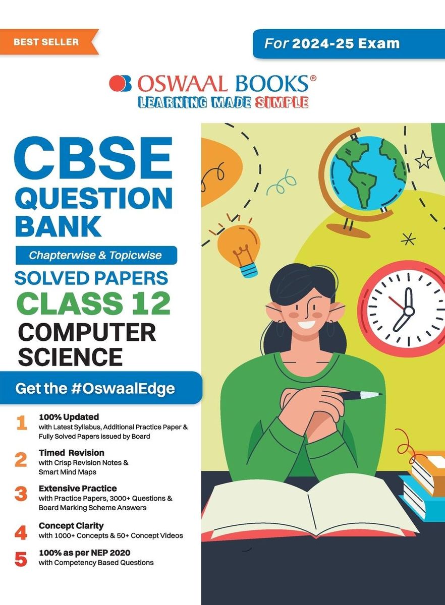 Oswaal CBSE Question Bank Class 12 Computer Science, Chapterwise and Topicwise Solved Papers For ...