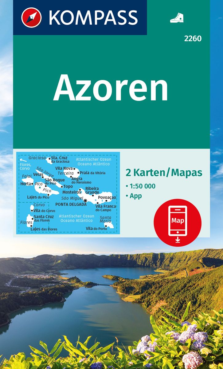 "KOMPASS Wanderkarten-Set 2260 Azoren (2 Karten) 1:50.000" online kaufen