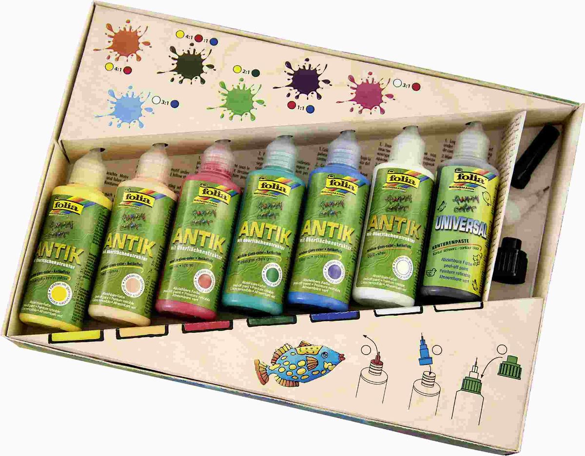 Folia Funny Color ANTIK, Fensterbilder Profiset 7-teilig - Bastel-Sets ...