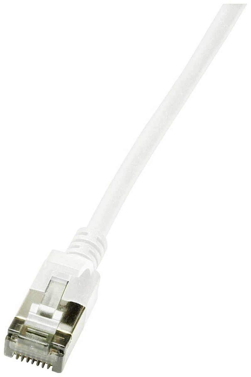 'LogiLink CQ9021S RJ45 Netzwerkkabel, Patchkabel CAT 6a U/FTP 0.50m Weiß extrem dünn ...