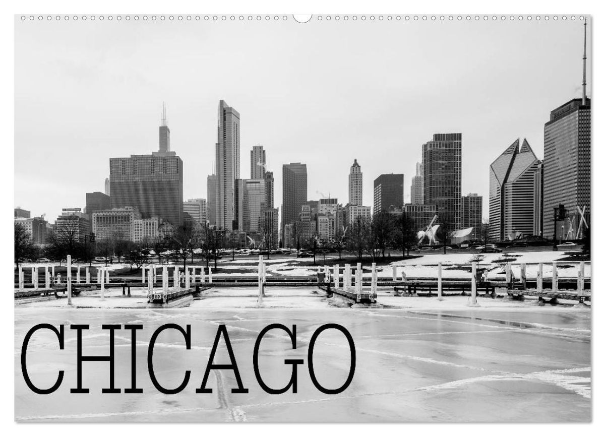 Icy Chicago (Wandkalender 2025 DIN A2 quer), CALVENDO Monatskalender - Wandkalender | Thalia