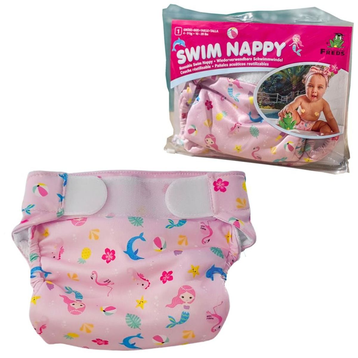 Freds Swim Nappy Schwimmwindel, wiederverwendbar, pink, Größe 1: 4-9 kg ...