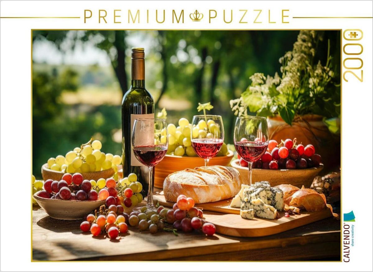 'CALVENDO Puzzle Ein Klassiker - süße Trauben und Käse | 2000 Teile ...