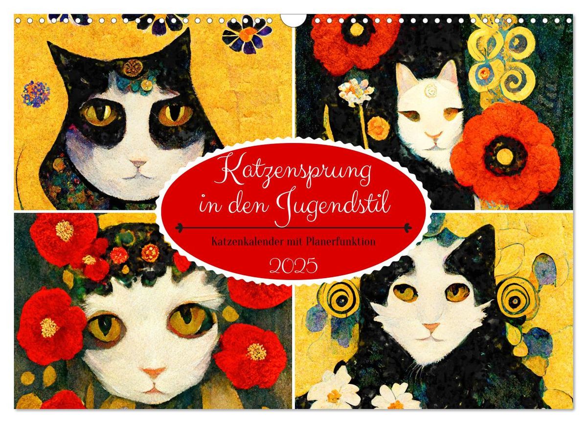 'Katzensprung in den Jugendstil (Wandkalender 2025 DIN A3 quer ...