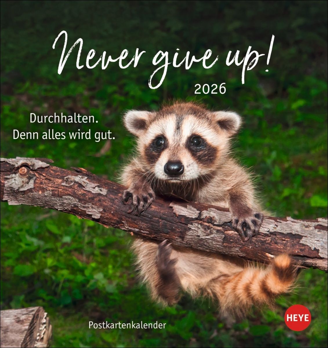 Never give up! Postkartenkalender 2026 - Durchhalten. Denn alles wird ...