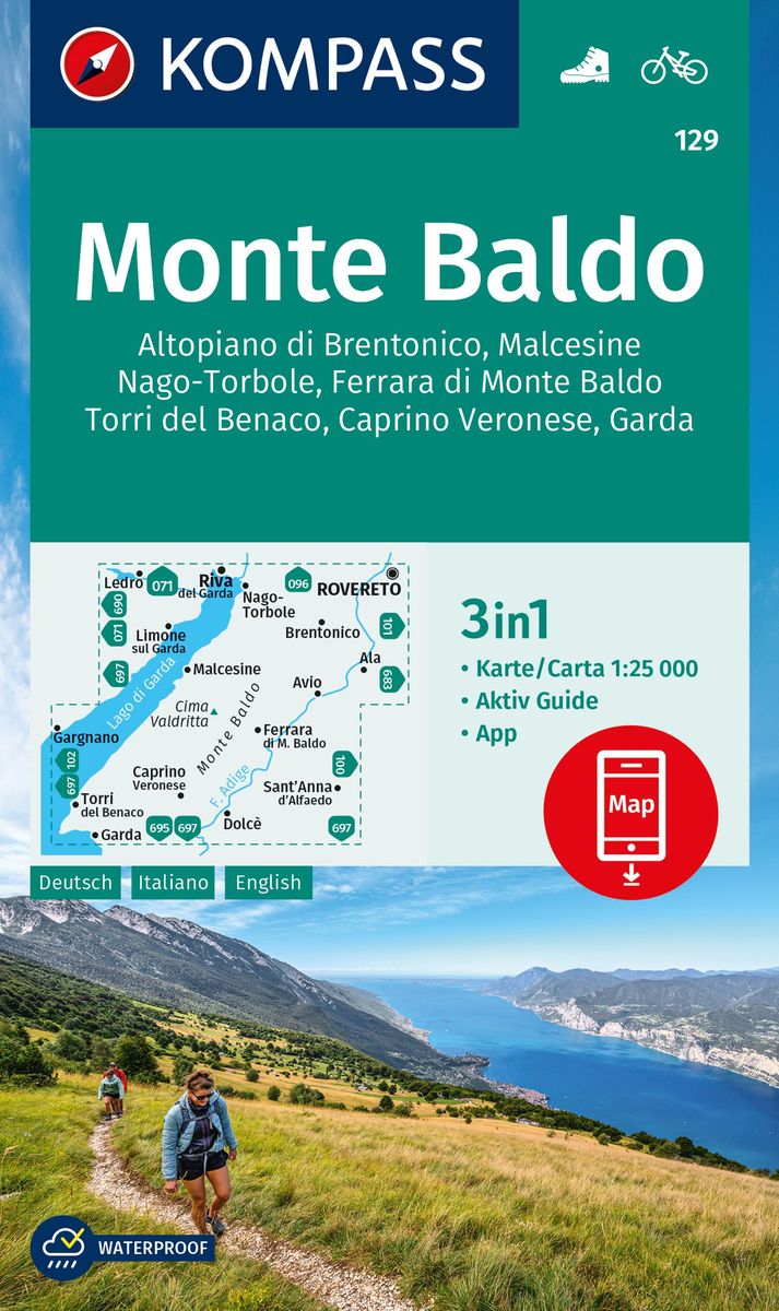 "KOMPASS Wanderkarte 129 Monte Baldo, Malcesine, Nago-Torbole, Garda 1:25.000" online kaufen