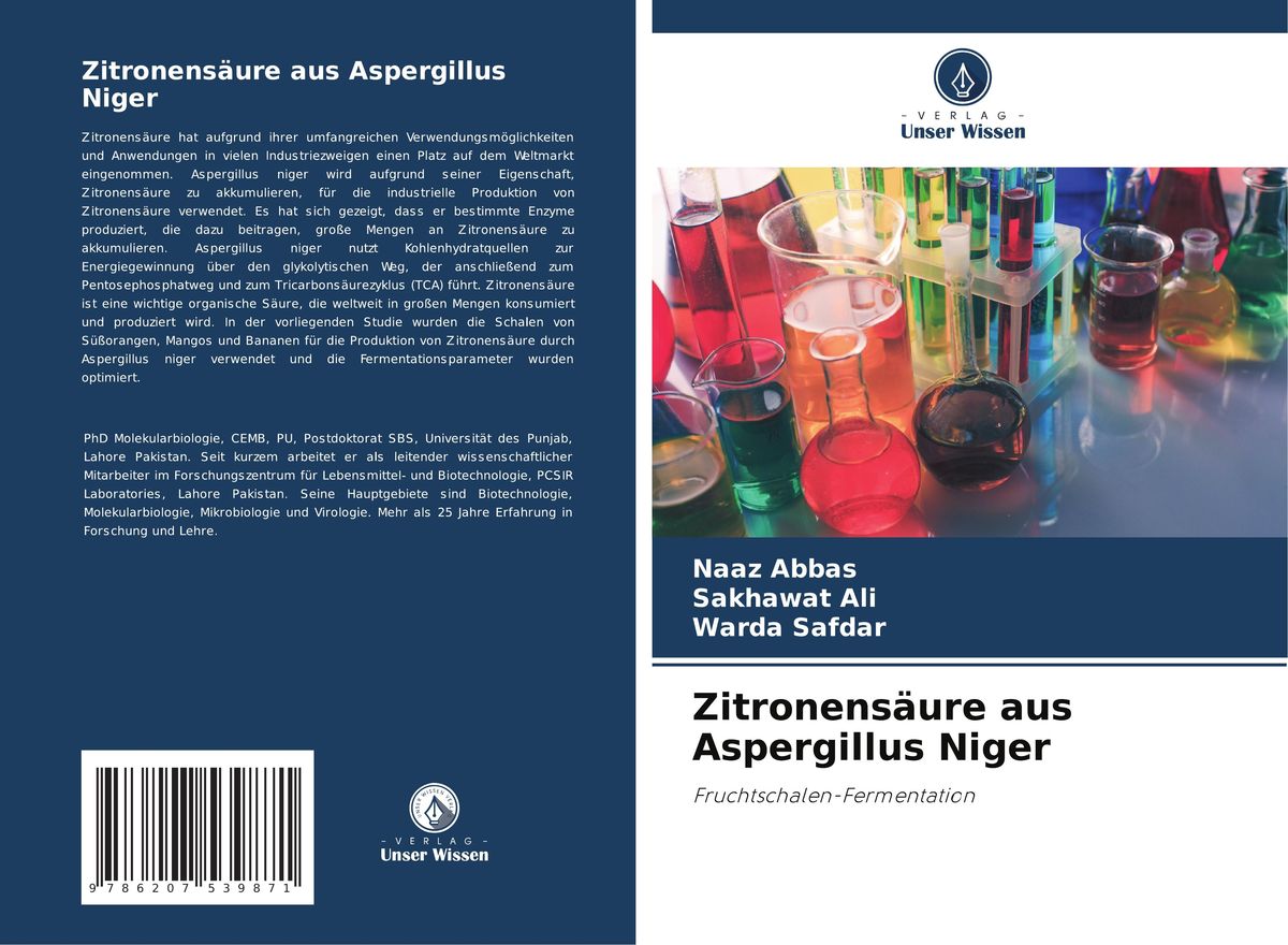 'Zitronensäure aus Aspergillus Niger' von 'Naaz Abbas' - Buch - '978-620-7-53987-1'
