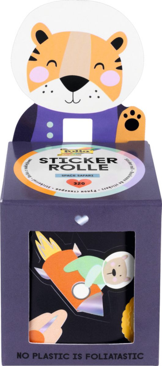 Folia Stickerrolle SPACE SAFARI, 4m, 320 Teile - Sticker ...