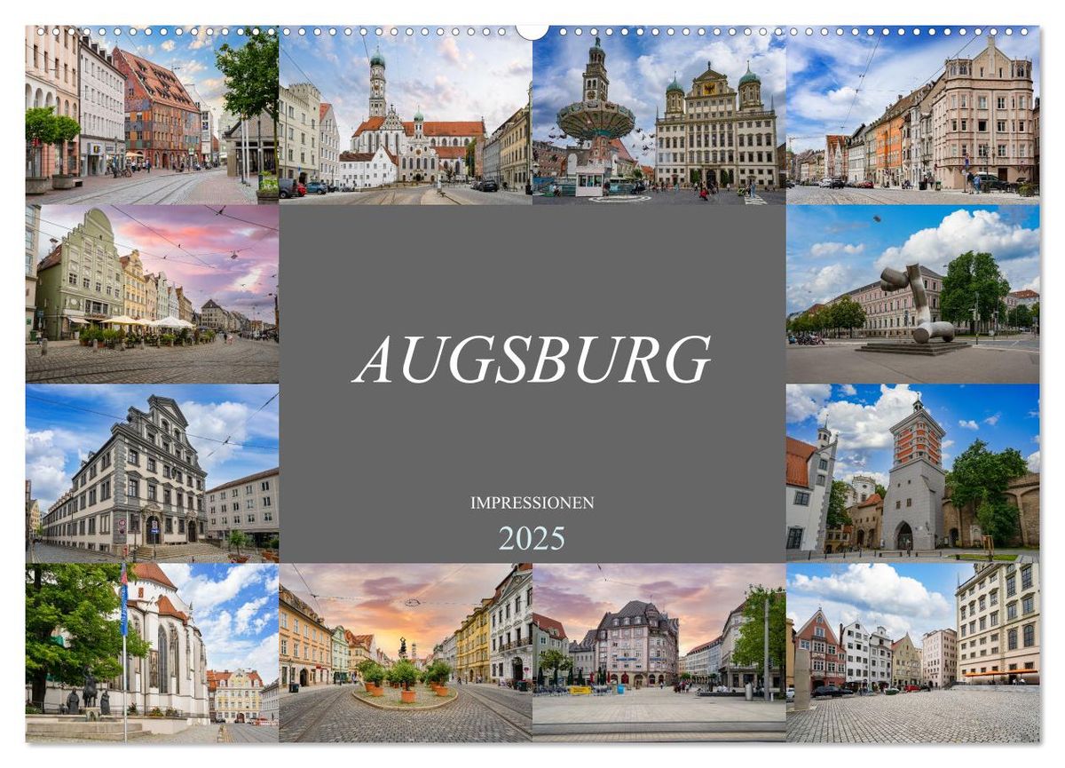 Augsburg Impressionen (Wandkalender 2025 DIN A2 quer), CALVENDO Monatskalender - Bayern | Thalia