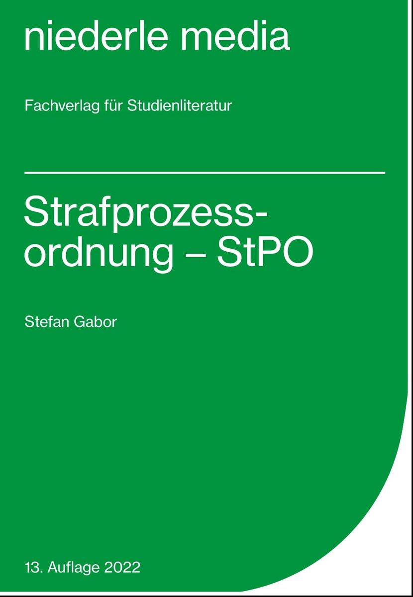 'Strafprozessordnung - StPO - 2022' von 'Stefan Gabor' - Buch - '978-3 ...
