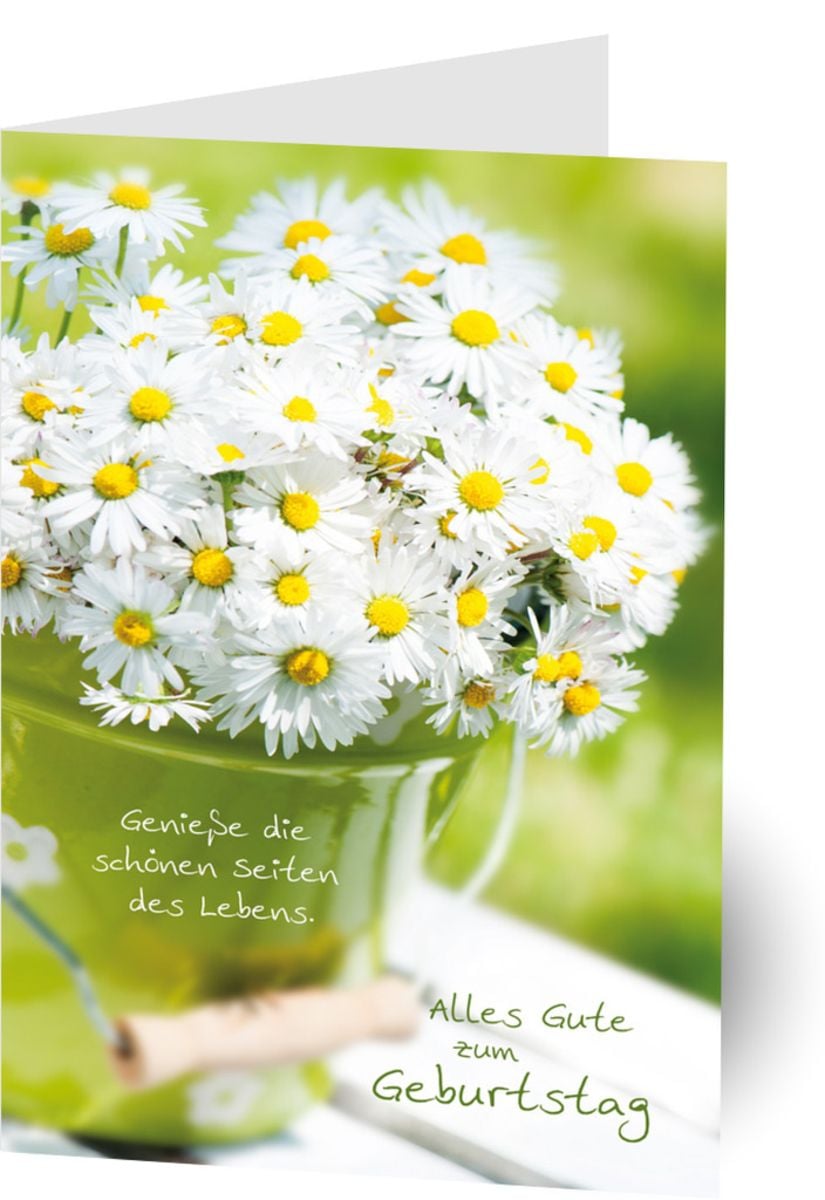 LUMA 6x Grußkarten Geburtstag, Alles Gute zum Geburtstag, Genieße die schönen Seiten des Lebens