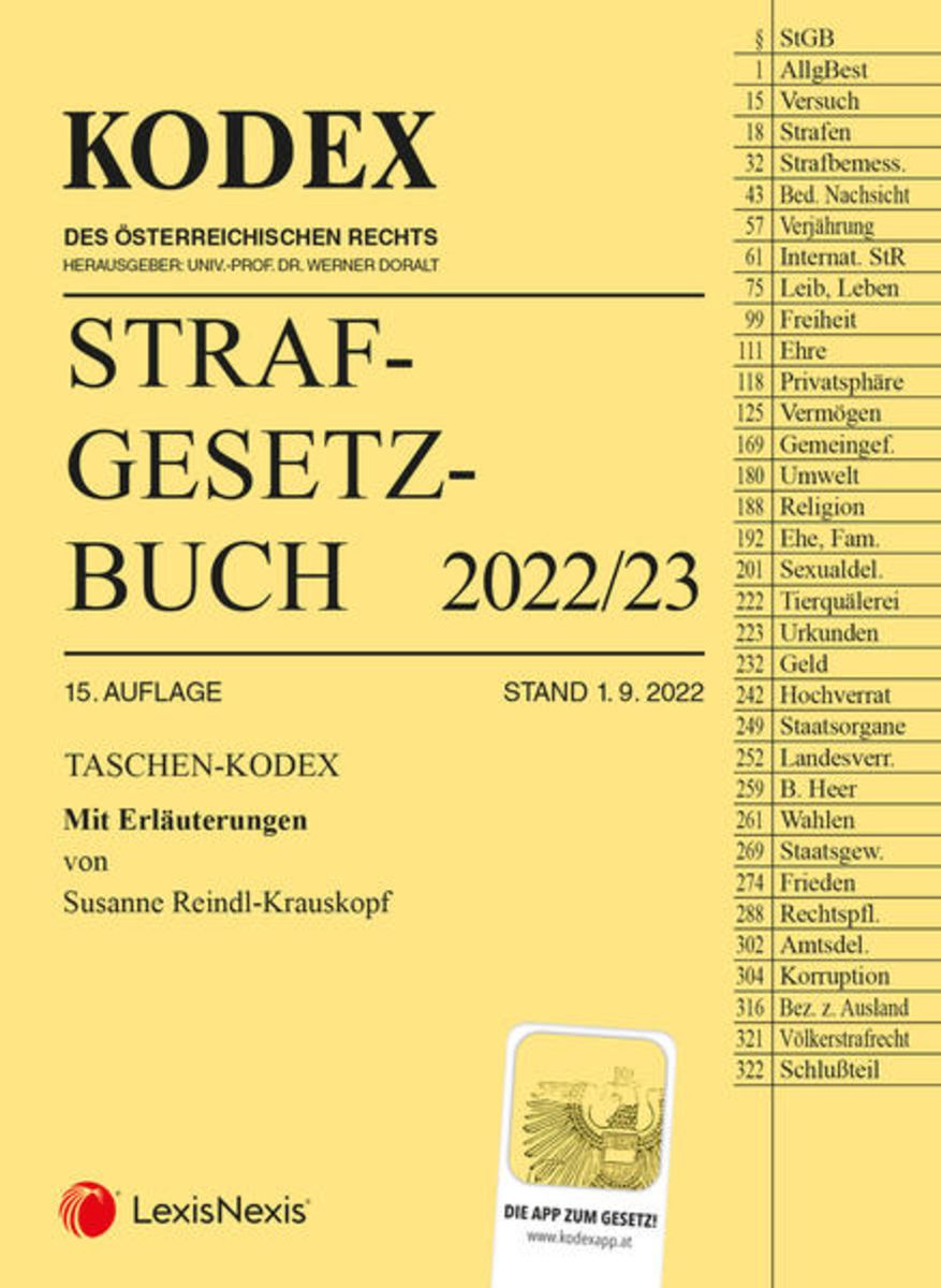 "Taschen-Kodex Strafgesetzbuch 2022 - inkl. App" online kaufen