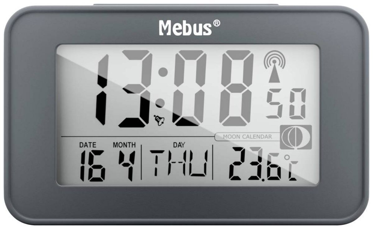 Mebus 51460 Funk Wecker Anthrazit Alarmzeiten 2 online bestellen | Thalia