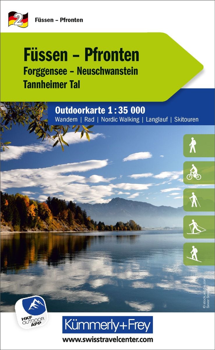 "Kümmerly+Frey Outdoorkarte Deutschland 2 Füssen, Pfronten 1:35.000 ...