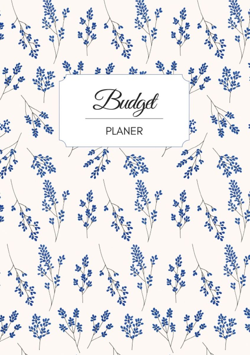 Budget Planer deutsch A5 Blumen blau weiß floral | undatiert 1 Jahr ...