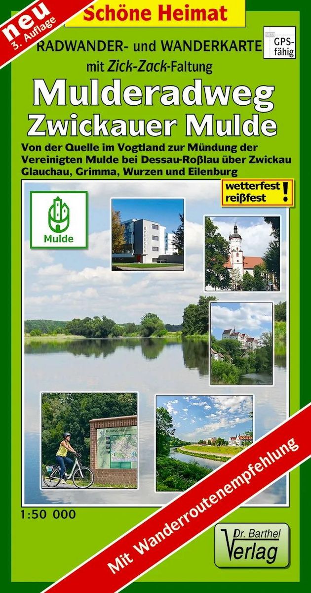 'Mulderadweg (Zwickauer Mulde) Radwander- und Wanderkarte 1 : 50 000 ...
