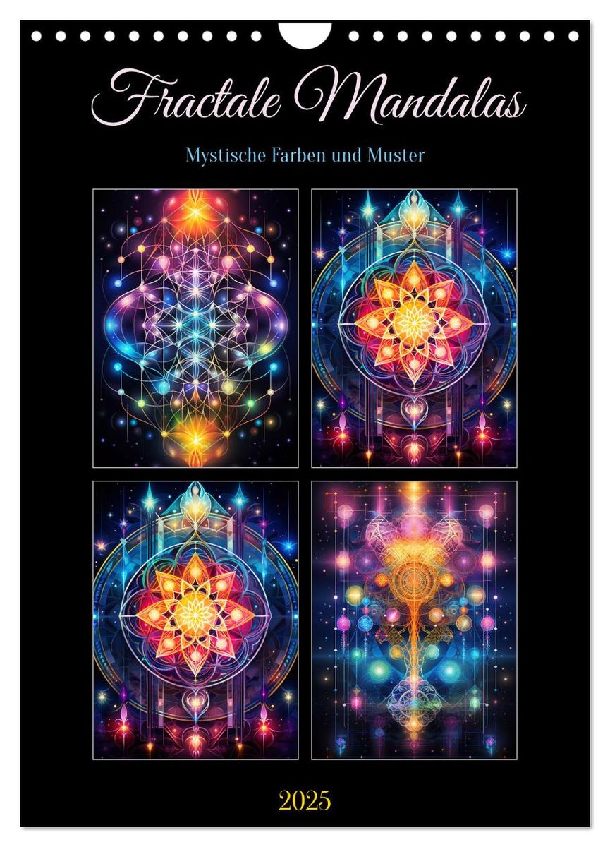 'Fractale Mandalas (Wandkalender 2025 DIN A4 hoch), CALVENDO Monatskalender' - 'Wandkalender'