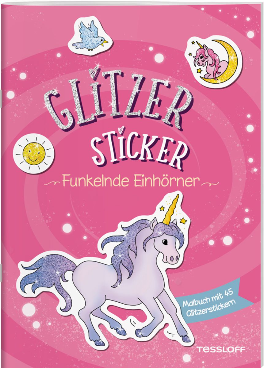 "Glitzer-Sticker Malbuch. Funkelnde Einhörner" online kaufen | Thalia