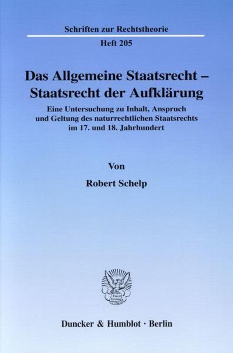 "Das Allgemeine Staatsrecht - Staatsrecht der Aufklärung." online kaufen