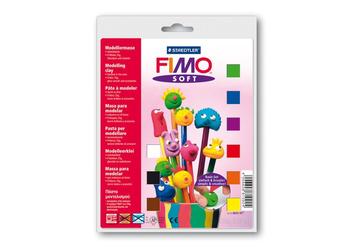 Fimo Soft Basic Set, 8 Farben, Halbblöcke à 25g kaufen - Spielwaren ...
