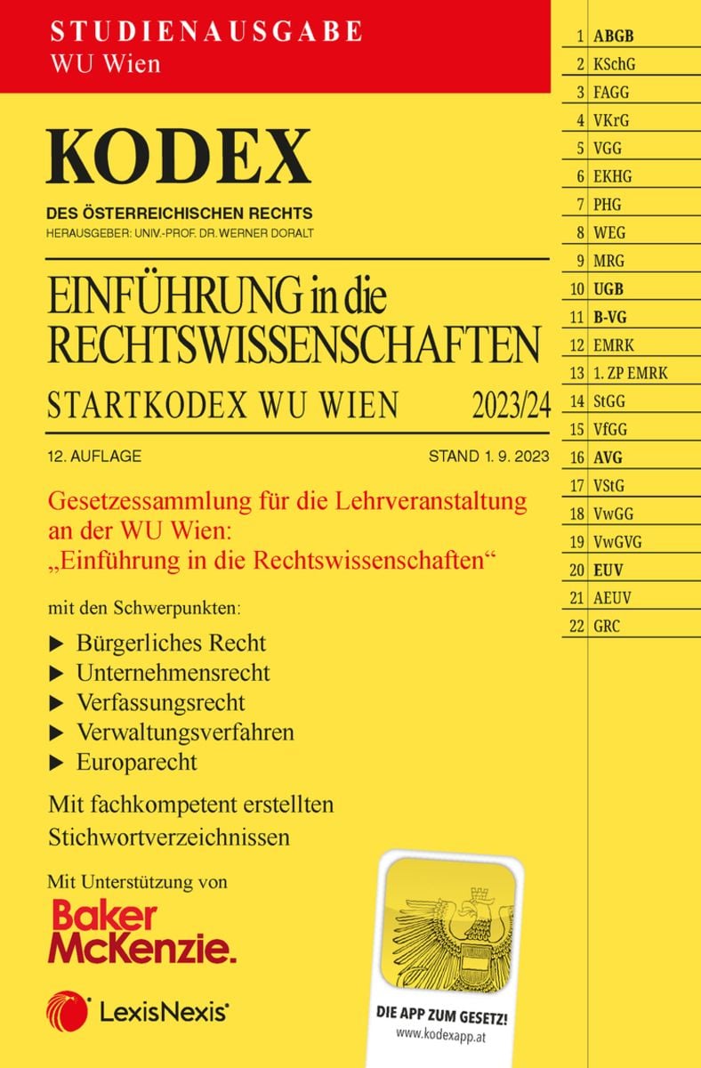 "KODEX Einführung in die Rechtswissenschaften 2023/24 - inkl. App" online kaufen
