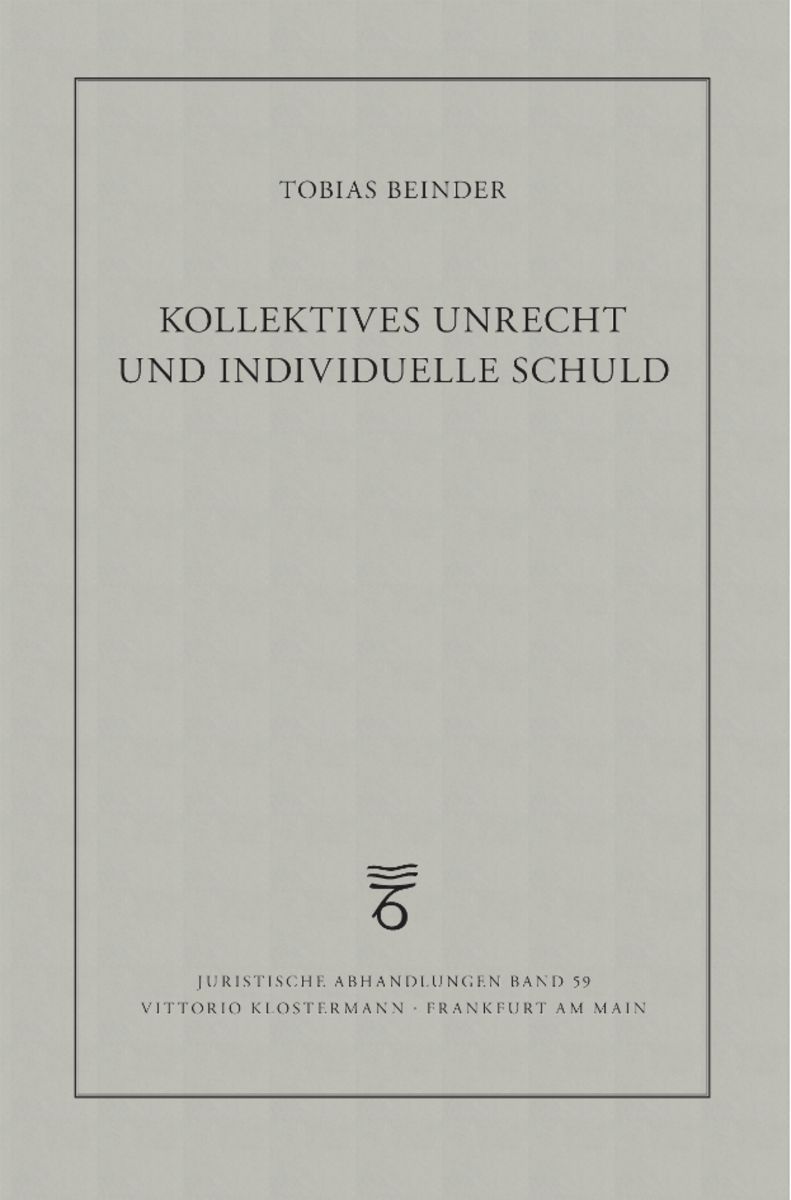"Kollektives Unrecht und individuelle Schuld" online kaufen
