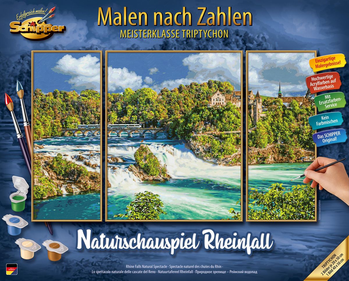 Schipper 609260888 - Malen nach Zahlen, Naturschauspiel Rheinfall, Triptchon kaufen - Spielwaren ...