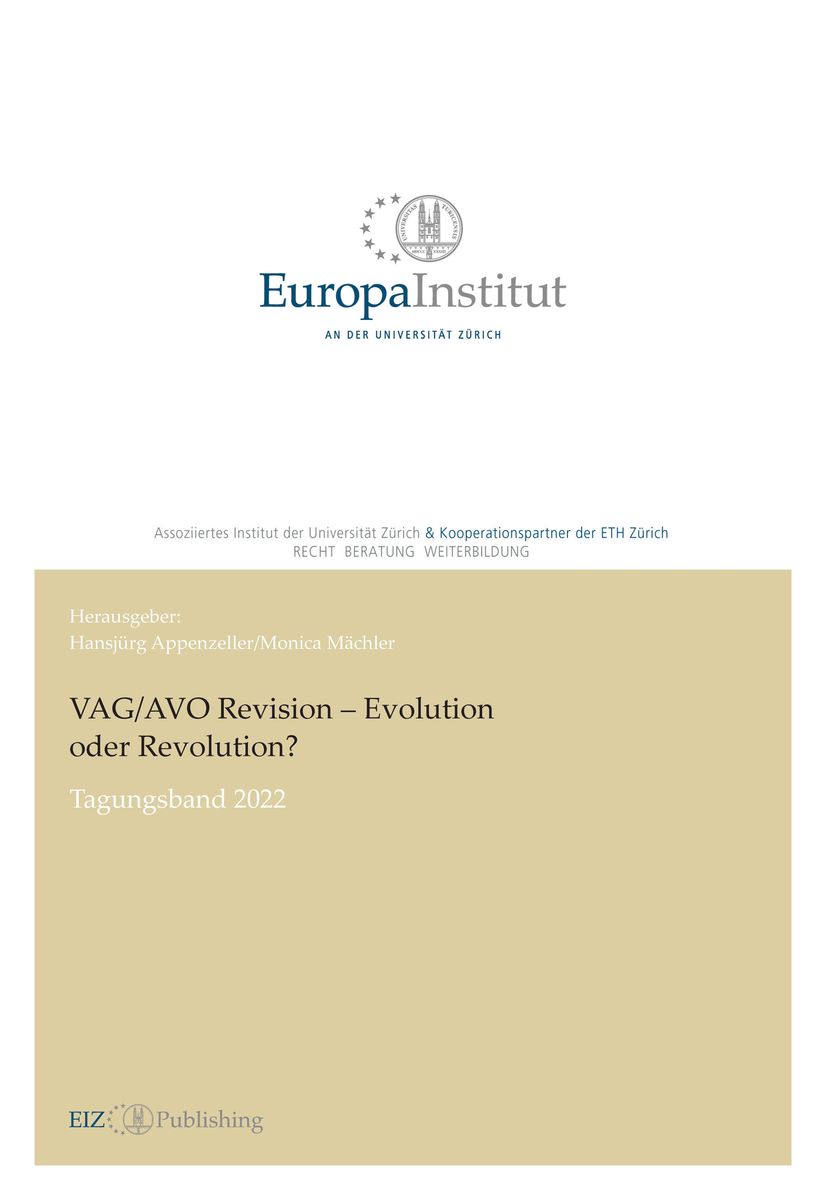 'VAG/AVO Revision - Evolution oder Revolution?' von 'Hansjürg Appenzeller' - Buch - '978-3-03805 ...