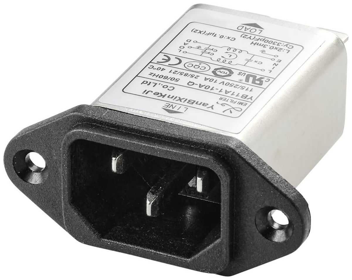 'TRU COMPONENTS TC-10101440 Netzfilter mit Kaltgerätebuchse 250 V/AC 10 A 0.3 mH (L x B x H) 58 ...