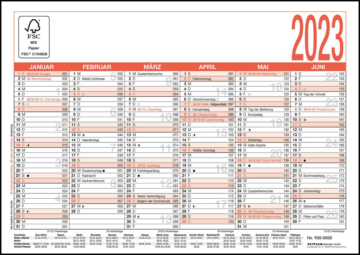 Arbeitstagekalender 2023 A6 14 8 X 10 5 Cm 6 Monate Auf 1 Seite Arbeitstagekalender 2023 A6 14 8 X 10 5 Cm 6 Monate Auf 1 Seite