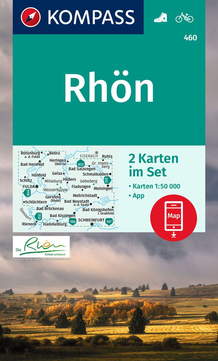 "KOMPASS Wanderkarten-Set 460 Rhön, Fulda (2 Karten) 1:50.000" online ...