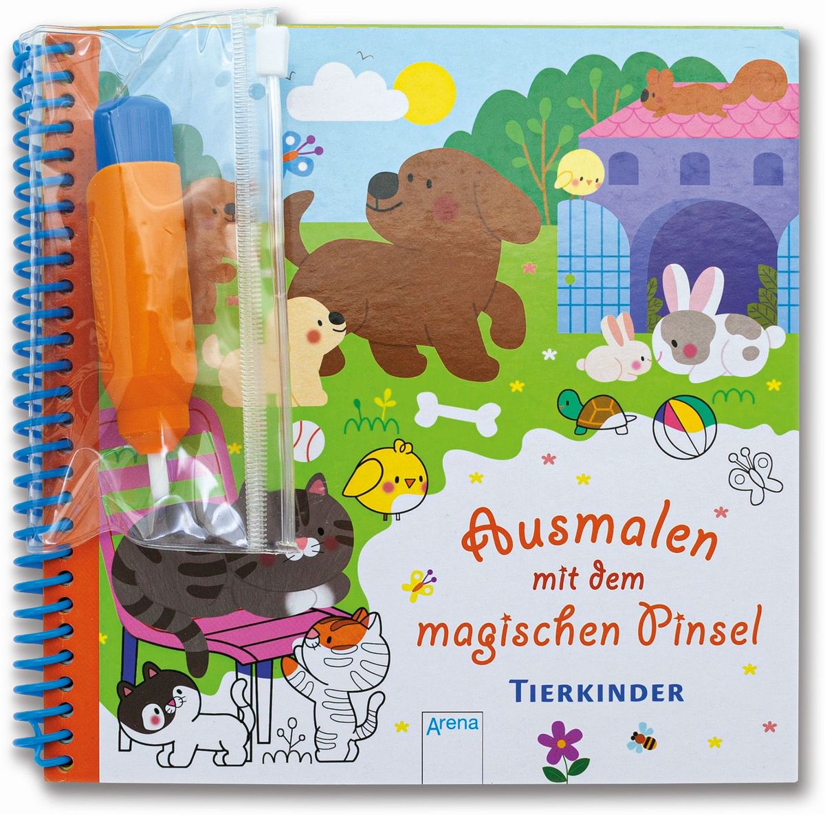 Ausmalen mit dem magischen Pinsel. Tierkinder - Buch | Thalia