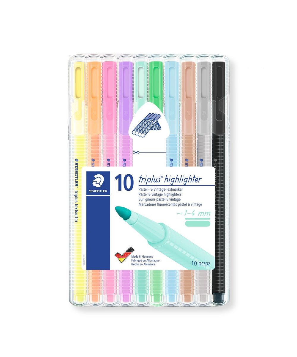 STAEDTLER Textmarker triplus highlighter Pastell 10er Set - Schreib ...
